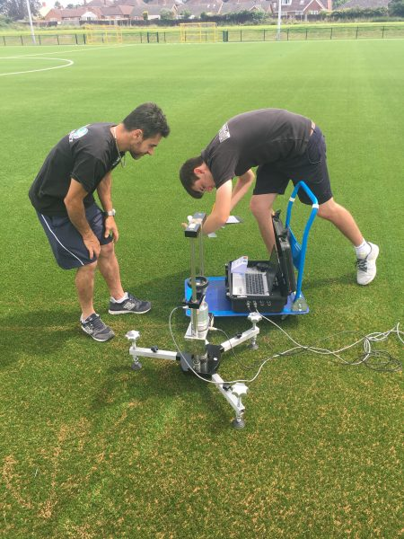 FIFA testing of the new artificial grass pitch at Newmarket Town FC ...